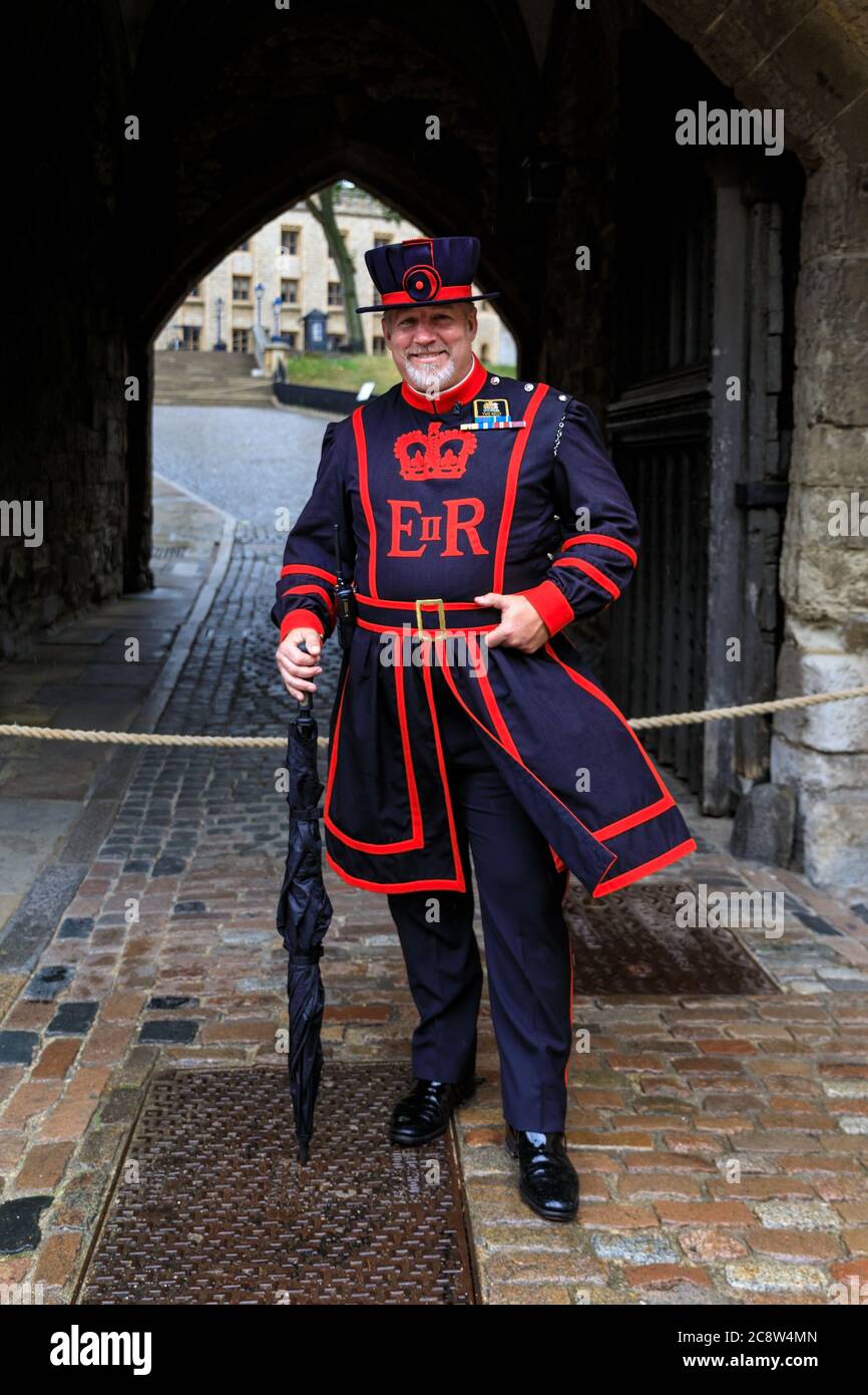 A Yeoman Warder also known as Beefeater at the Tower of London, Her ...
