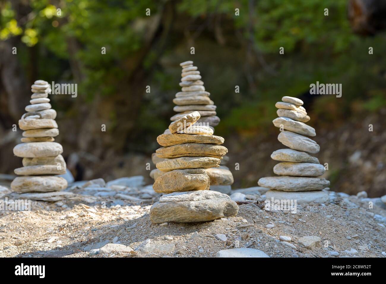 concept of balance and harmony. rocks on the coast of the Sea in the ...