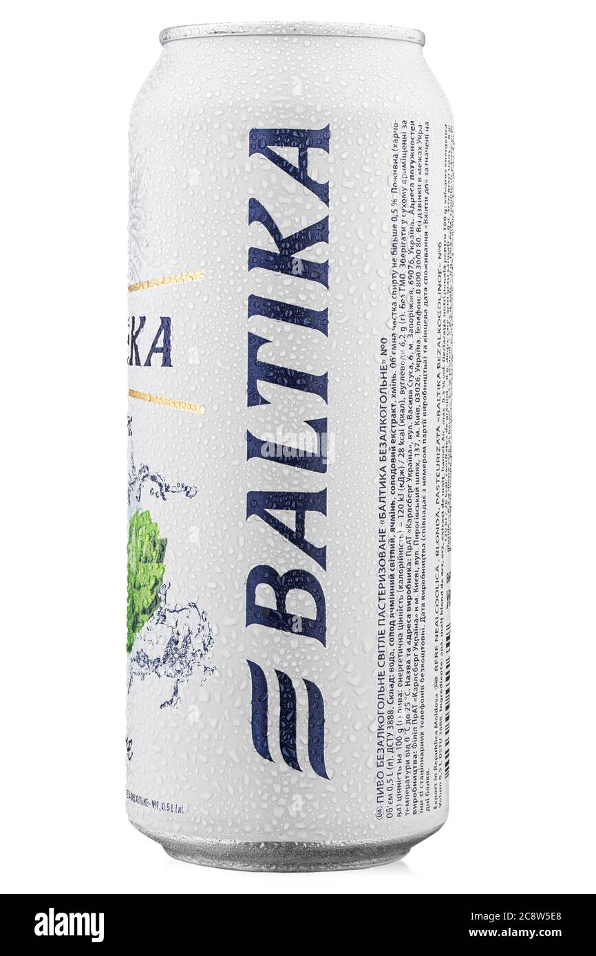 Ukraine, Kyiv - June 23. 2020: Aluminium can beer Baltika, Non ...