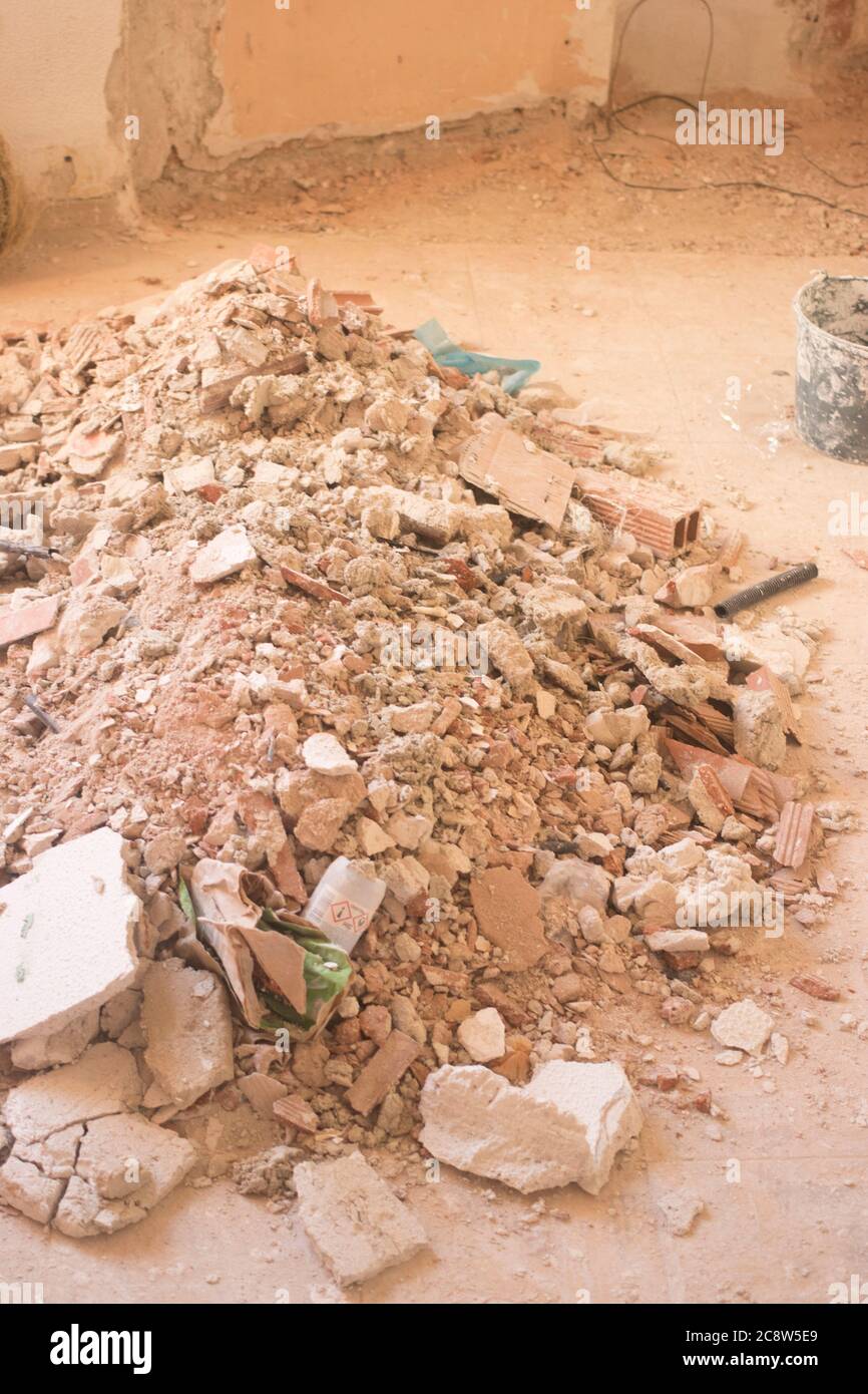 Building renovation works in appartment showing refurbishments works by ...