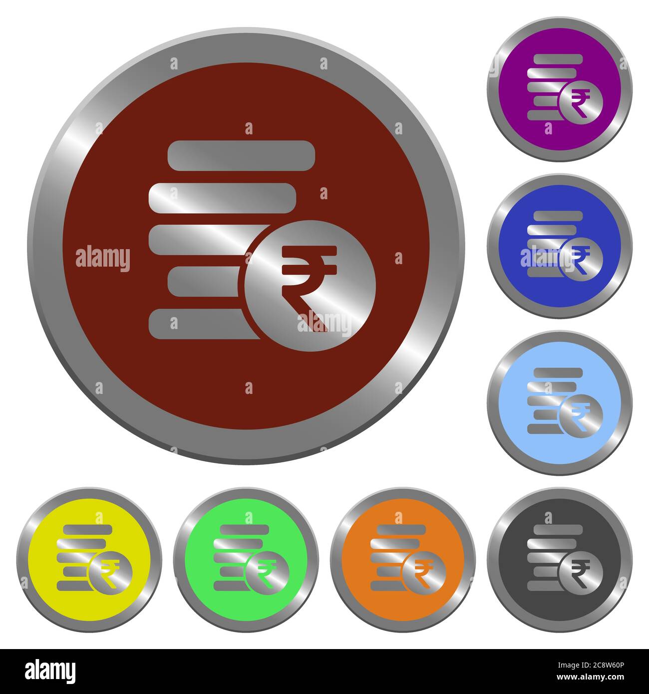 Set of color glossy coin-like Indian Rupee coins buttons Stock Vector Image & Art - Alamy