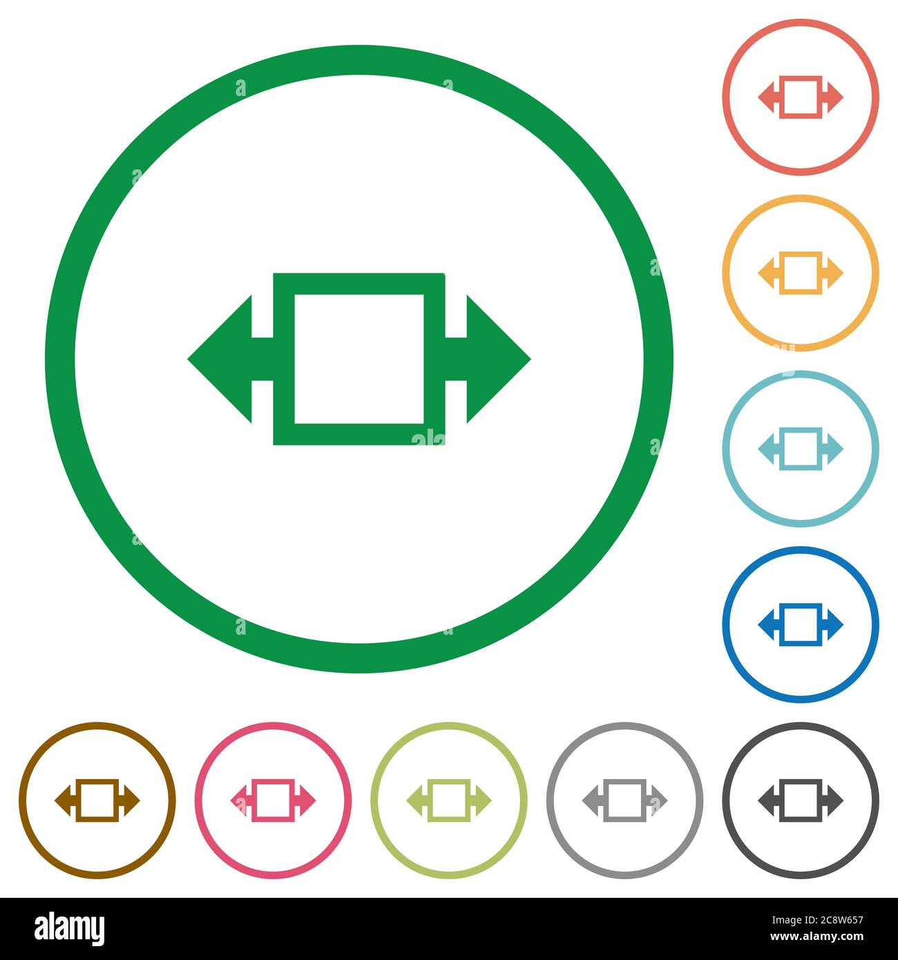 Set of Width tool color round outlined flat icons on white background Stock Vector Image & Art ...