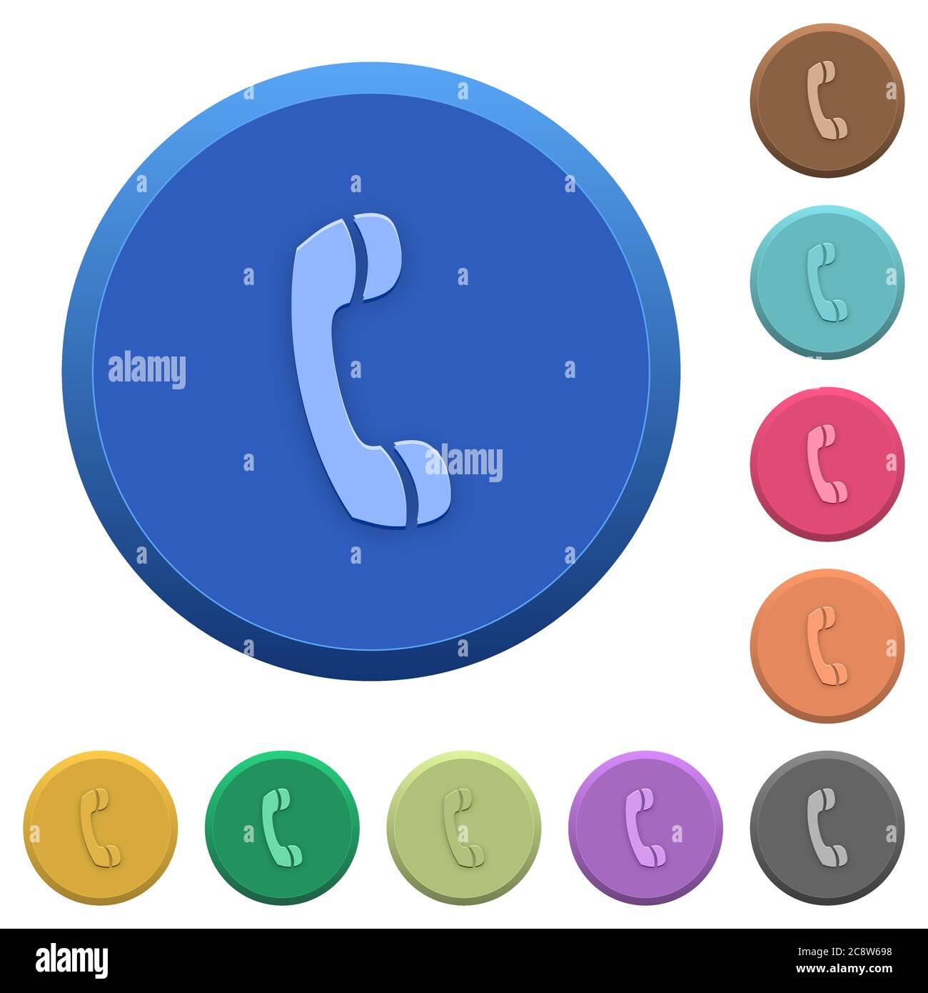 Set of round color embossed call buttons Stock Vector Image & Art - Alamy
