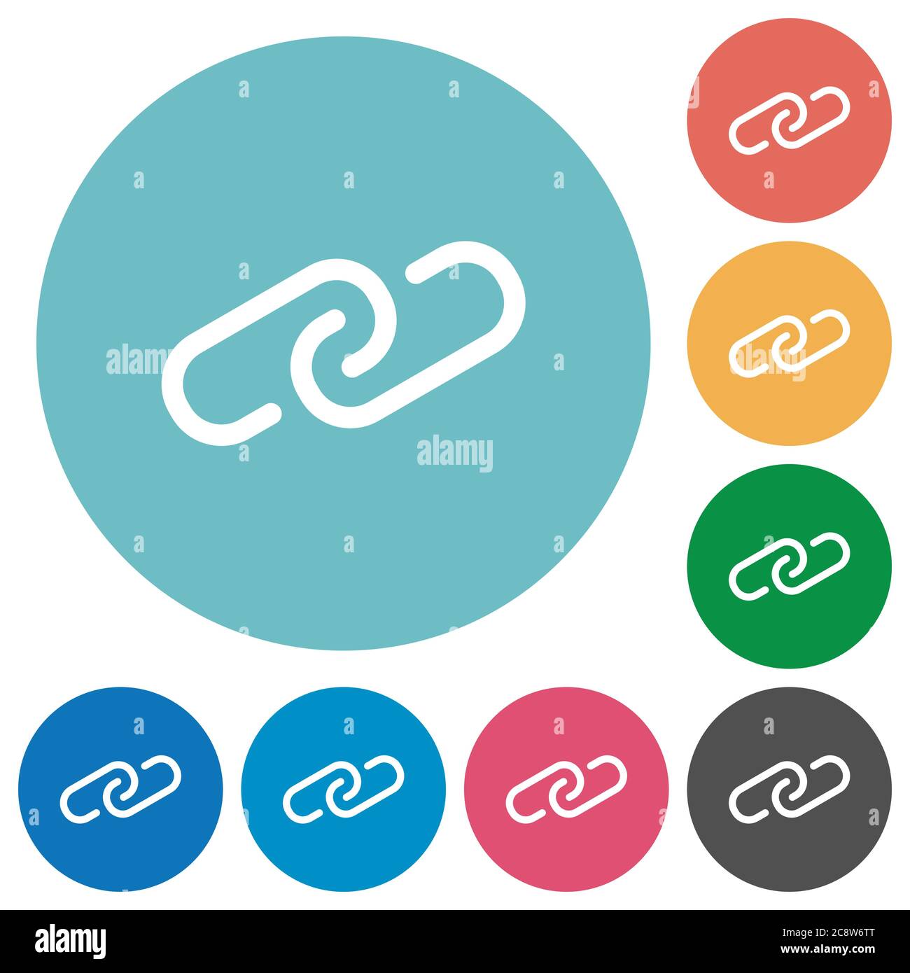 Flat link icon set on round color background Stock Vector Image & Art ...