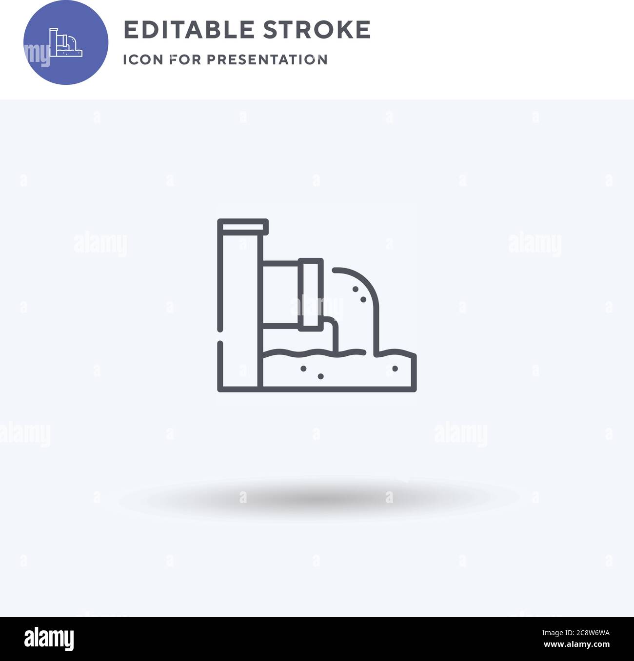 Waste Water icon vector, filled flat sign, solid pictogram isolated on ...