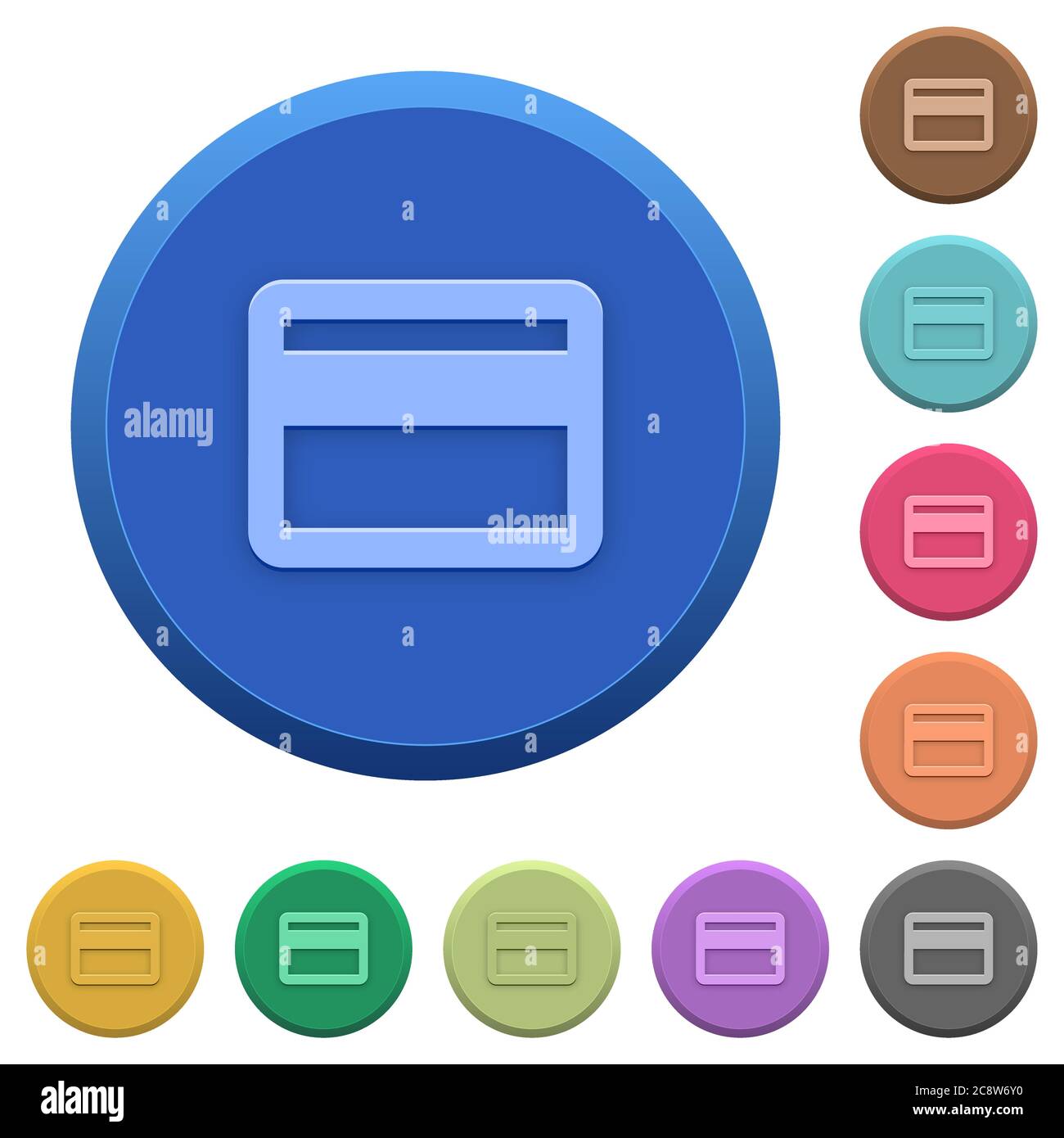 Set of round color embossed credit card buttons Stock Vector Image ...