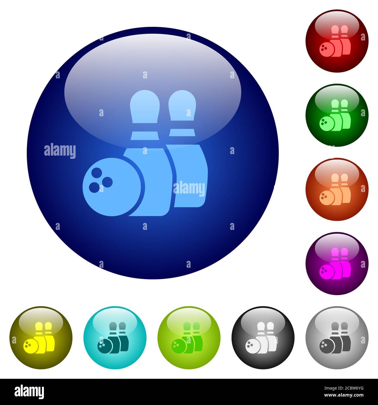Set of color bowling glass web buttons Stock Vector Image & Art - Alamy