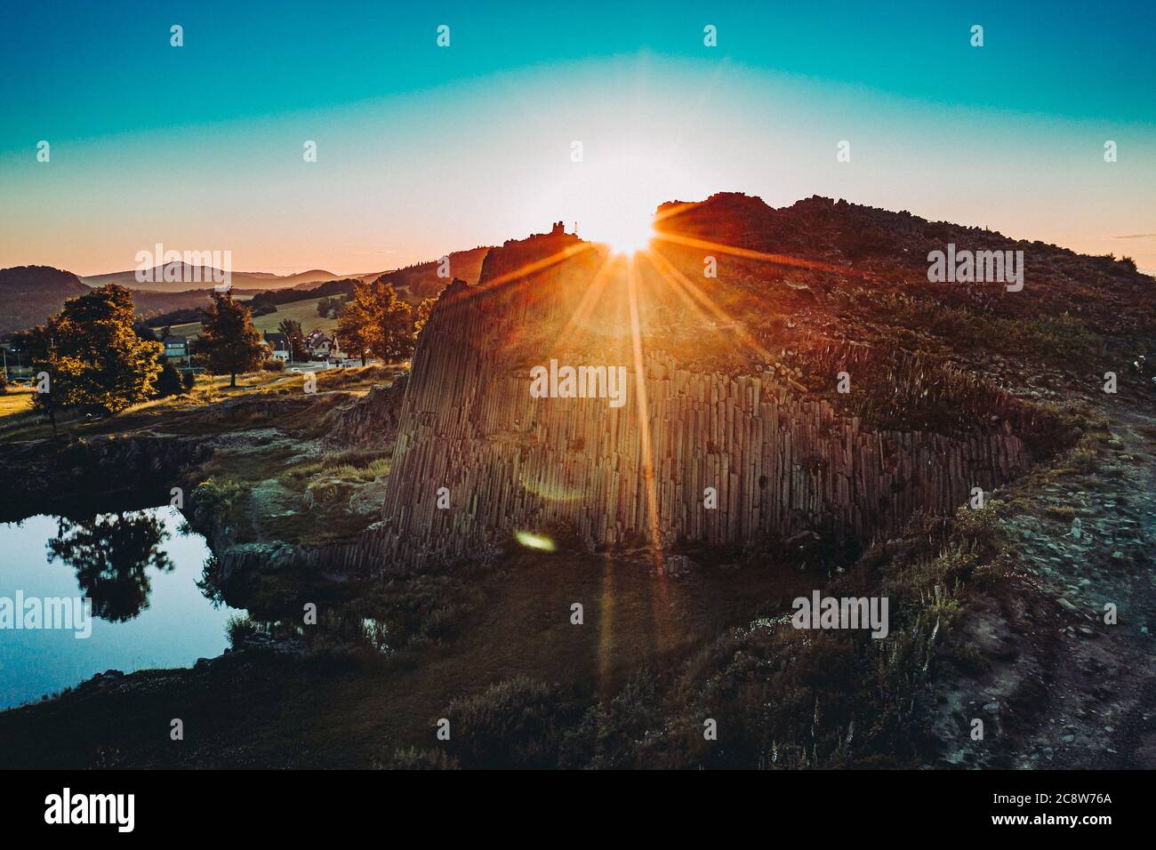 Panska skala is a remnant of a small basalt hill (597 m) protruding ...