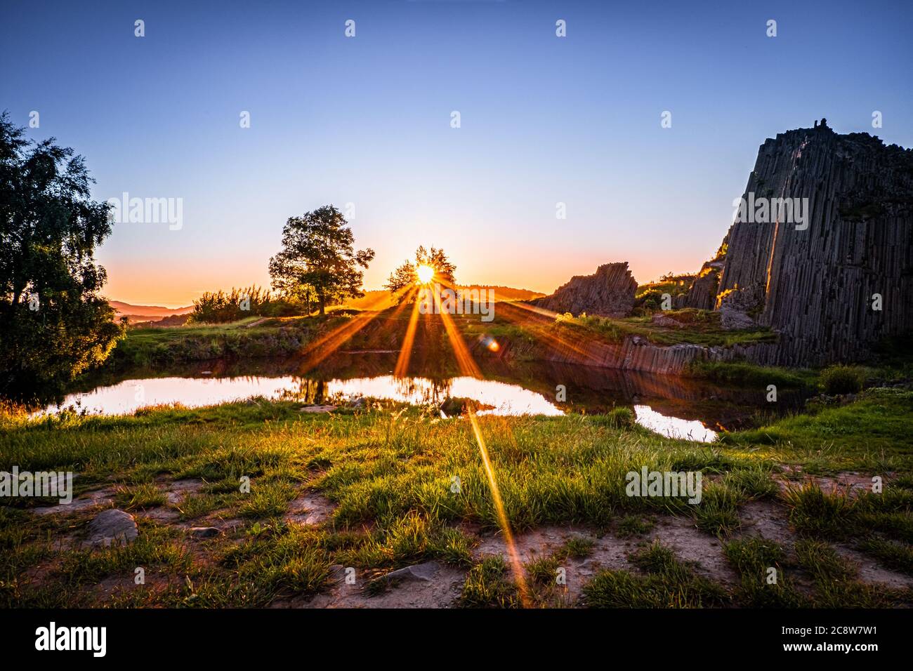 Panska skala is a remnant of a small basalt hill (597 m) protruding ...