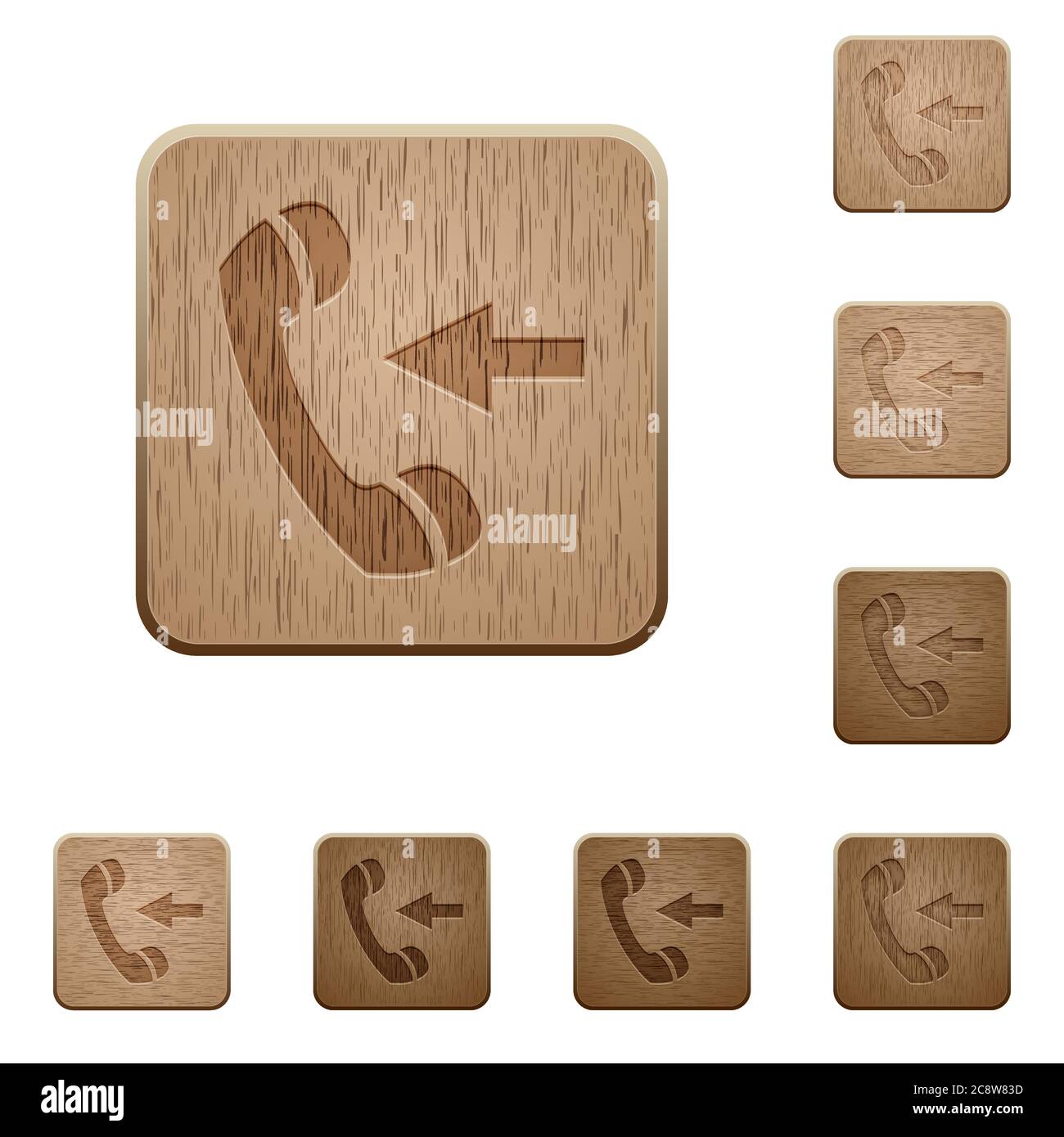 Set of carved wooden Incoming call buttons in 8 variations Stock Vector ...