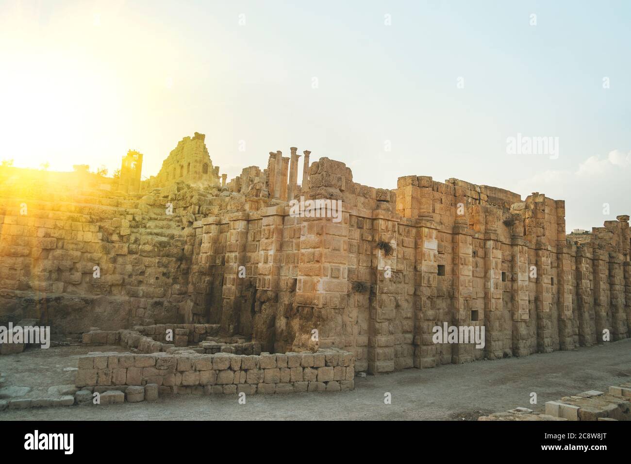 Temple in the Ancient Roman city of Gerasa, modern Jerash, Jordan.Old ...