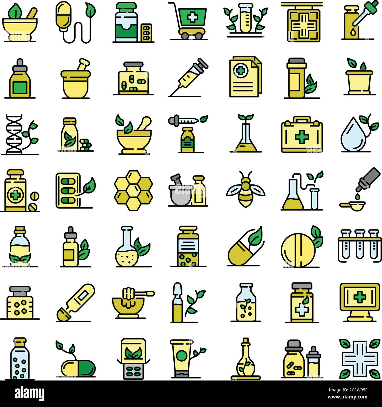 Homeopathy icons set vector flat Stock Vector Image & Art - Alamy