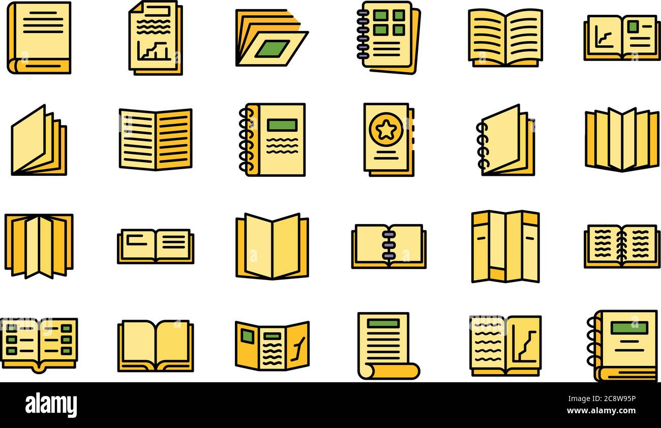 Catalogue icons set vector flat Stock Vector Image & Art - Alamy
