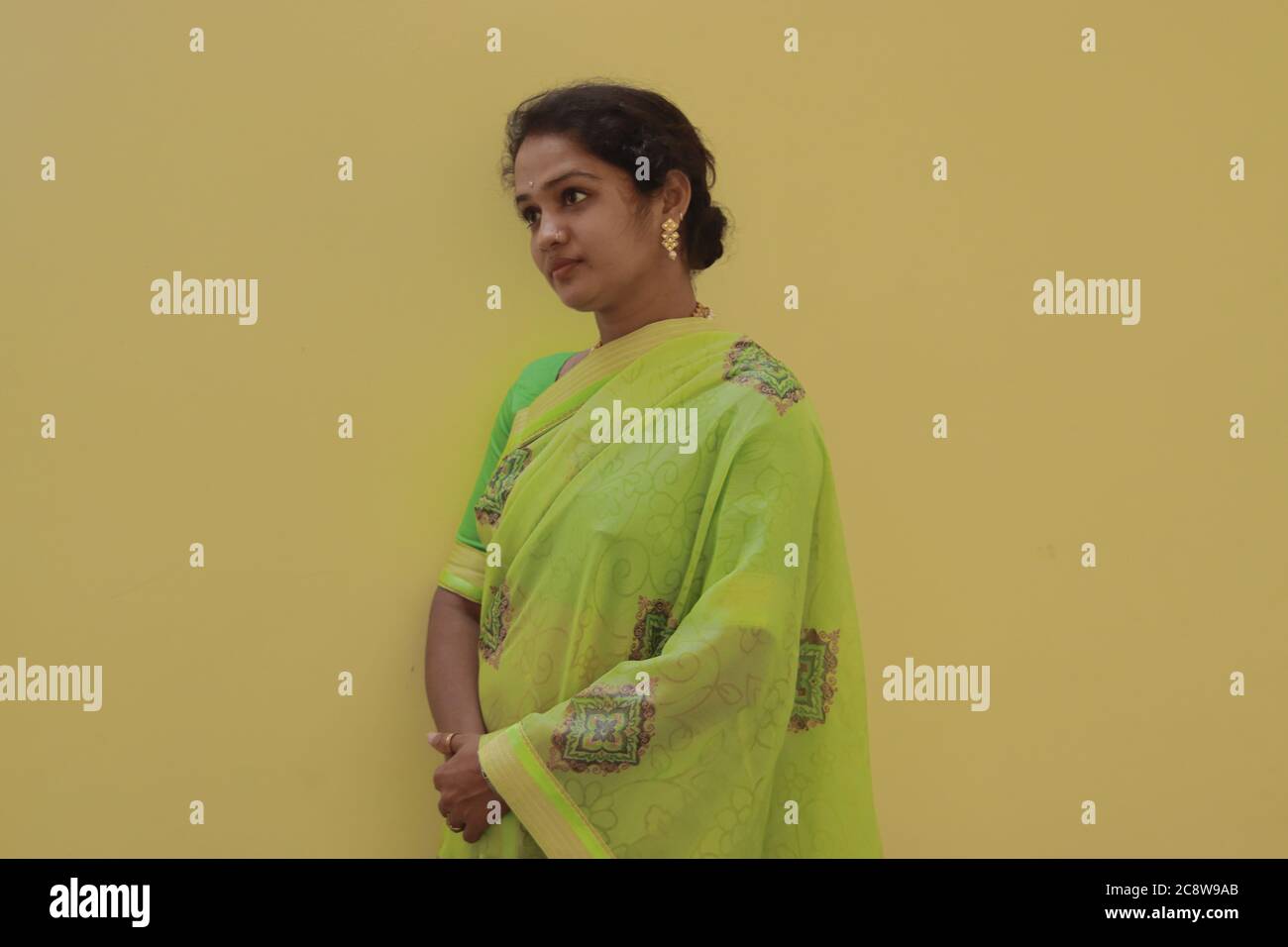 Saree model with background hi-res stock photography and images - Alamy