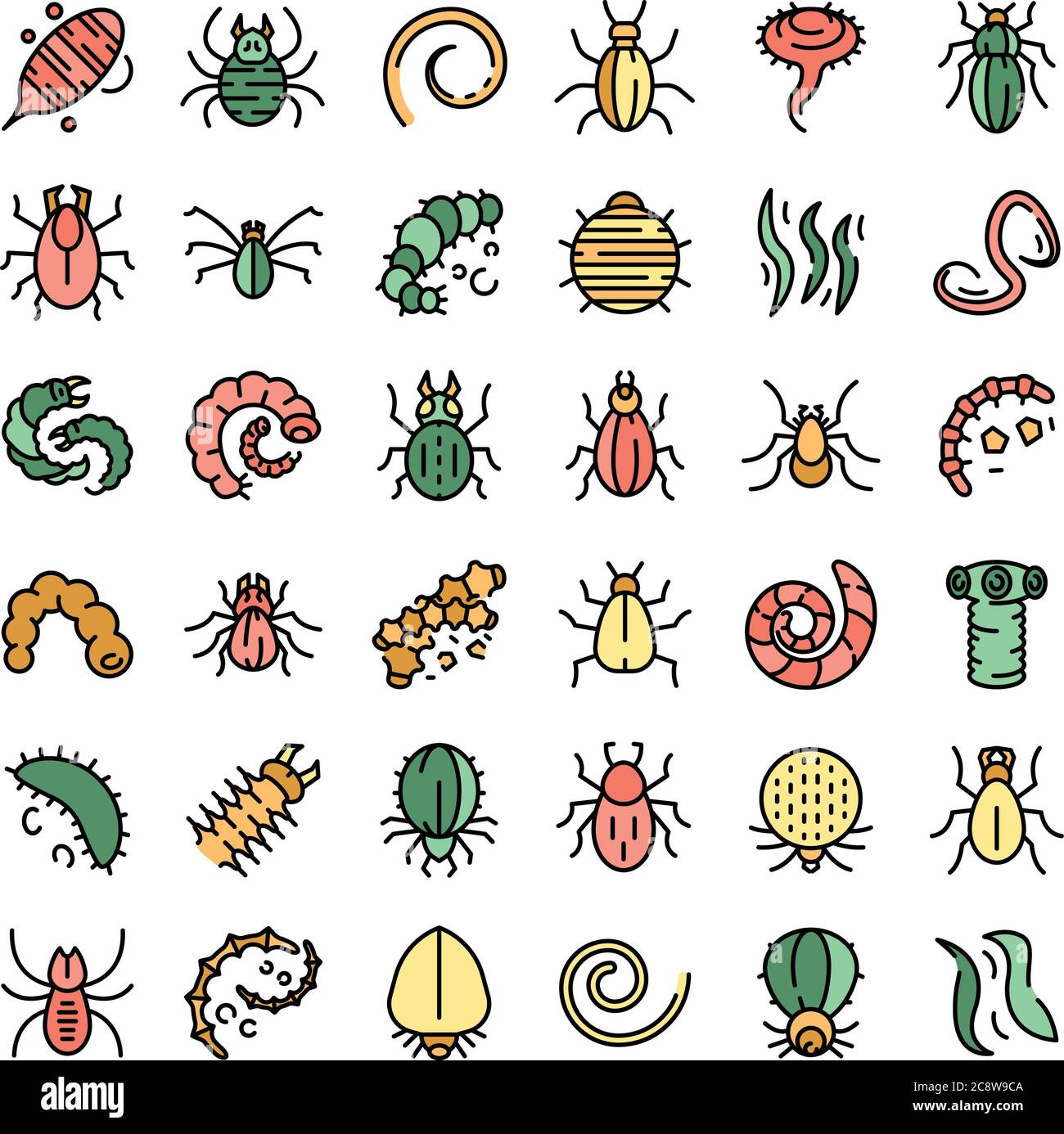 Parasite icons set vector flat Stock Vector Image & Art - Alamy