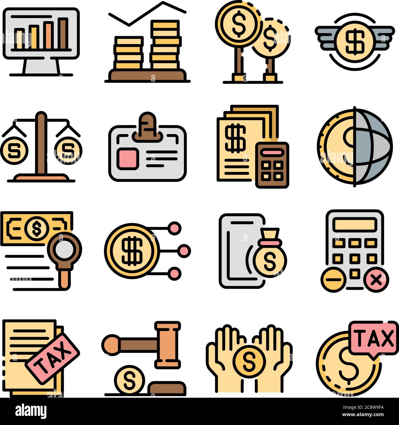 Tax regulation icons set vector flat Stock Vector Image & Art - Alamy