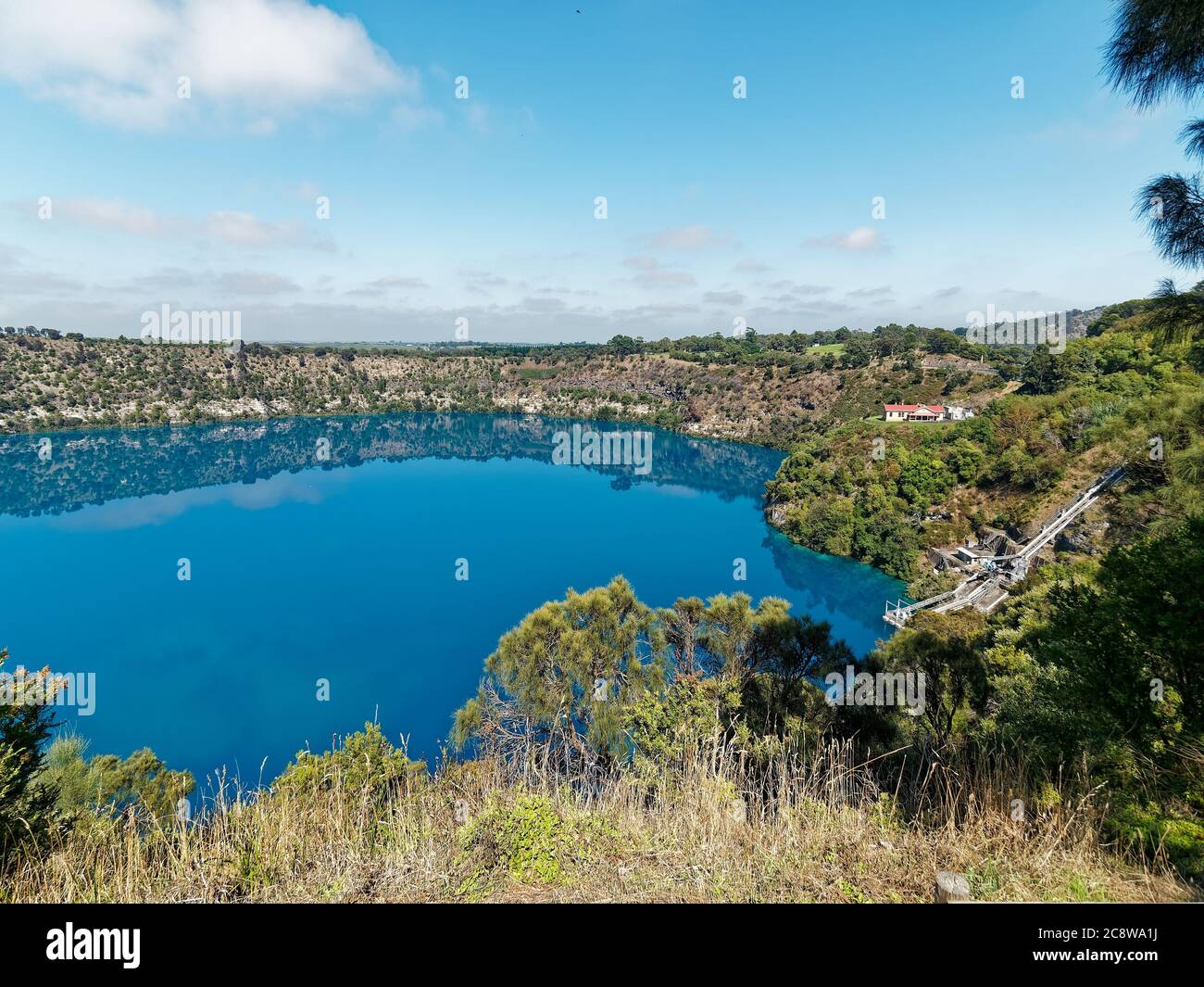 Blue Lake Volcano Crater Stock Photo - Alamy