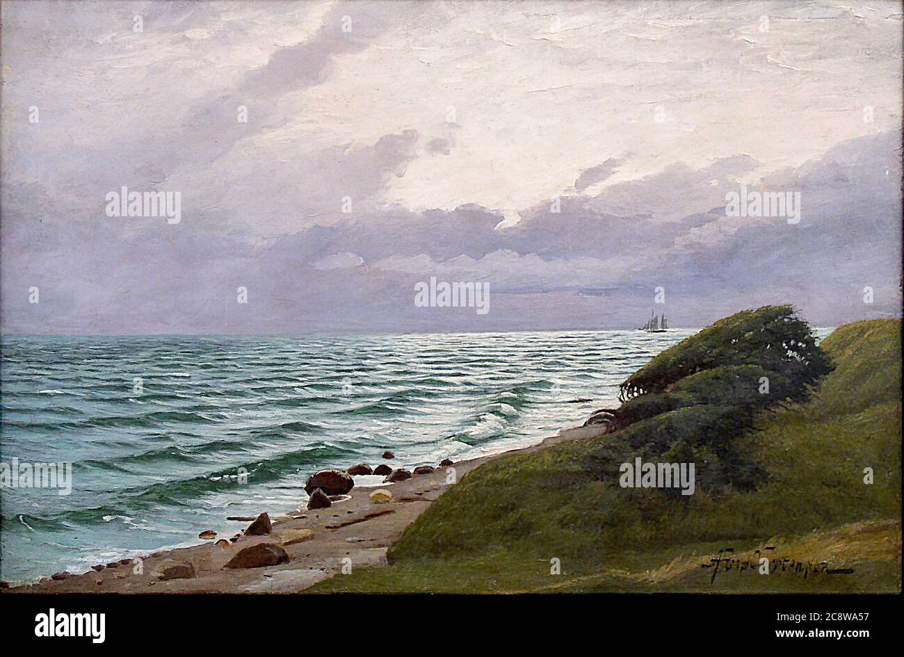 Carstensen Andreas Riis - Coastal Scene near Vordingborg - Danish ...