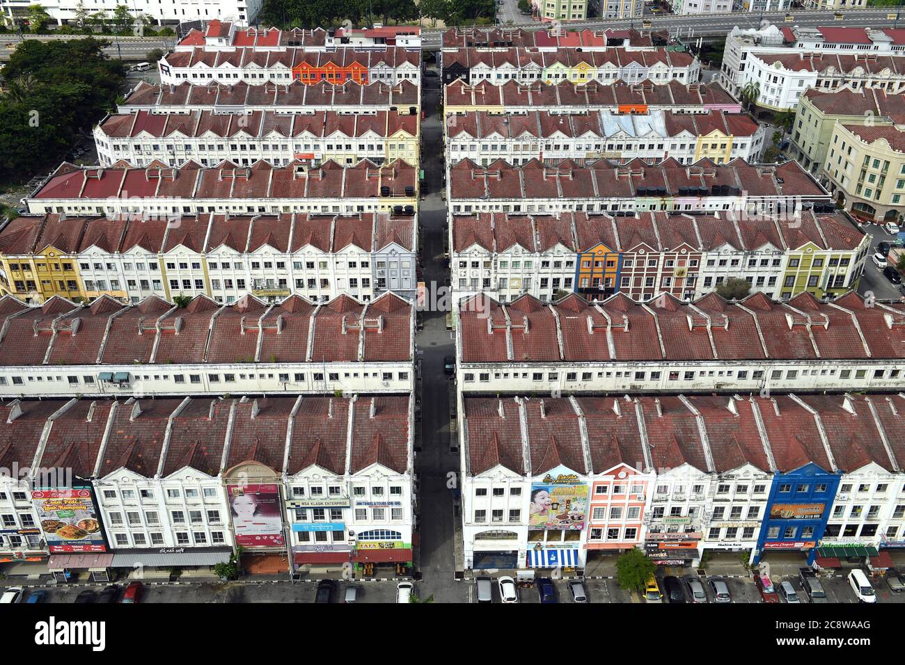 Dutch style houses create a familiar pattern when viewed from Malacca's ...