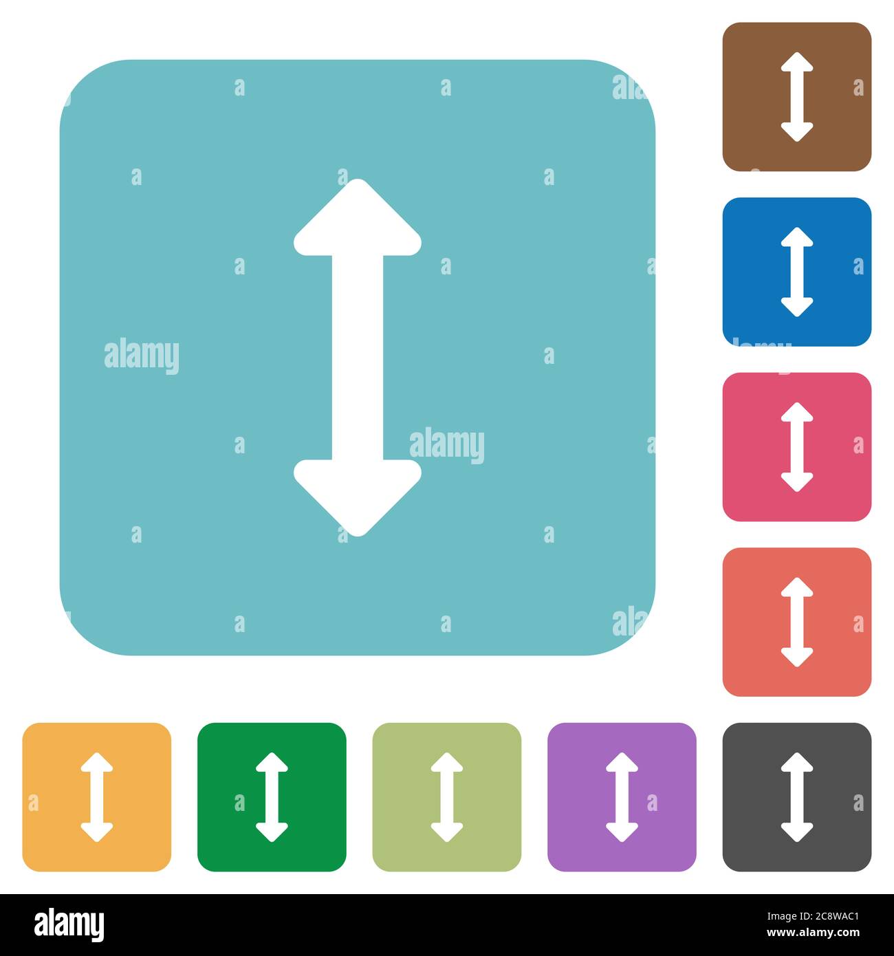 Flat resize vertical icons on rounded square color backgrounds Stock ...
