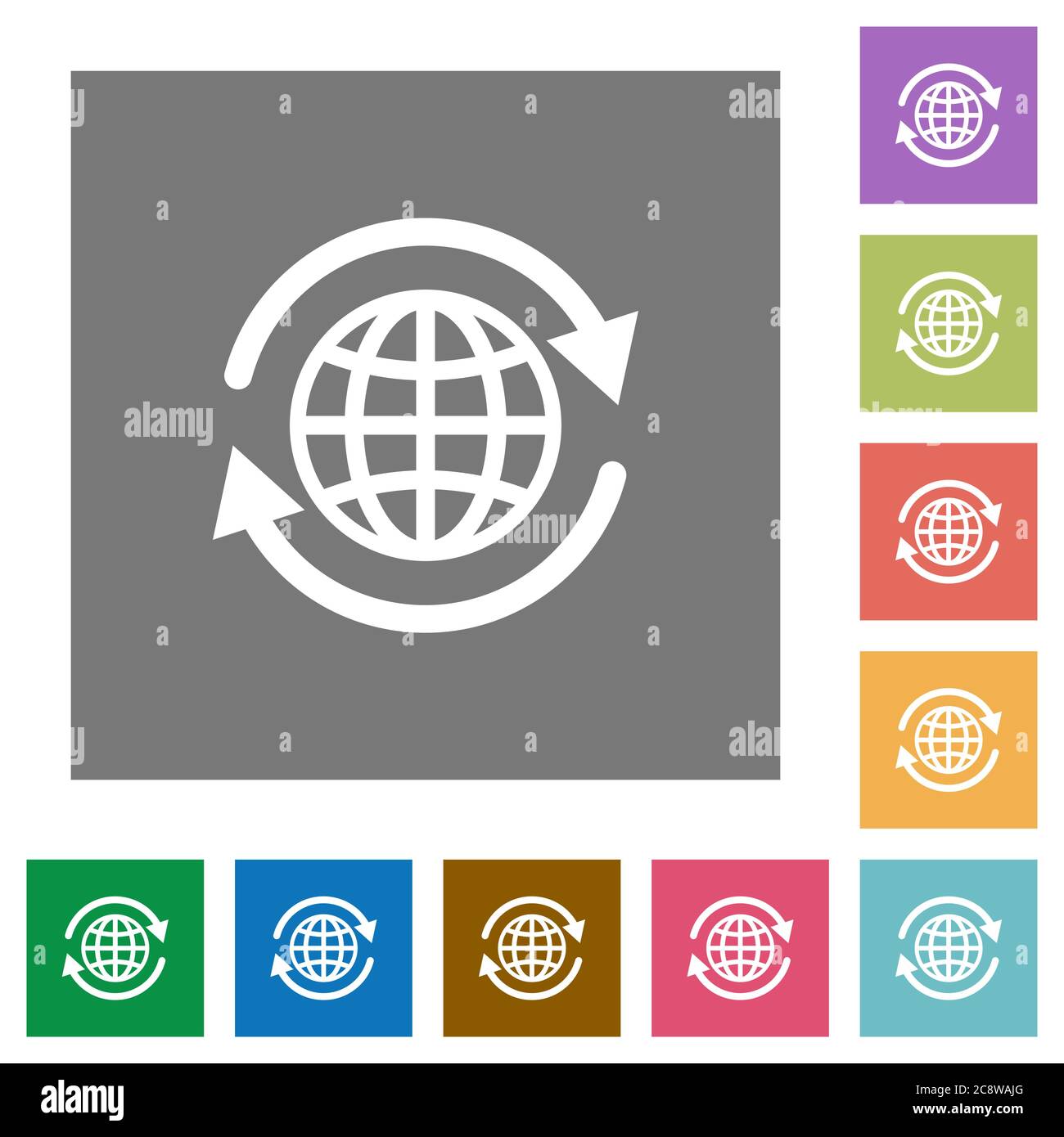 International flat icon set on color square background Stock Vector ...
