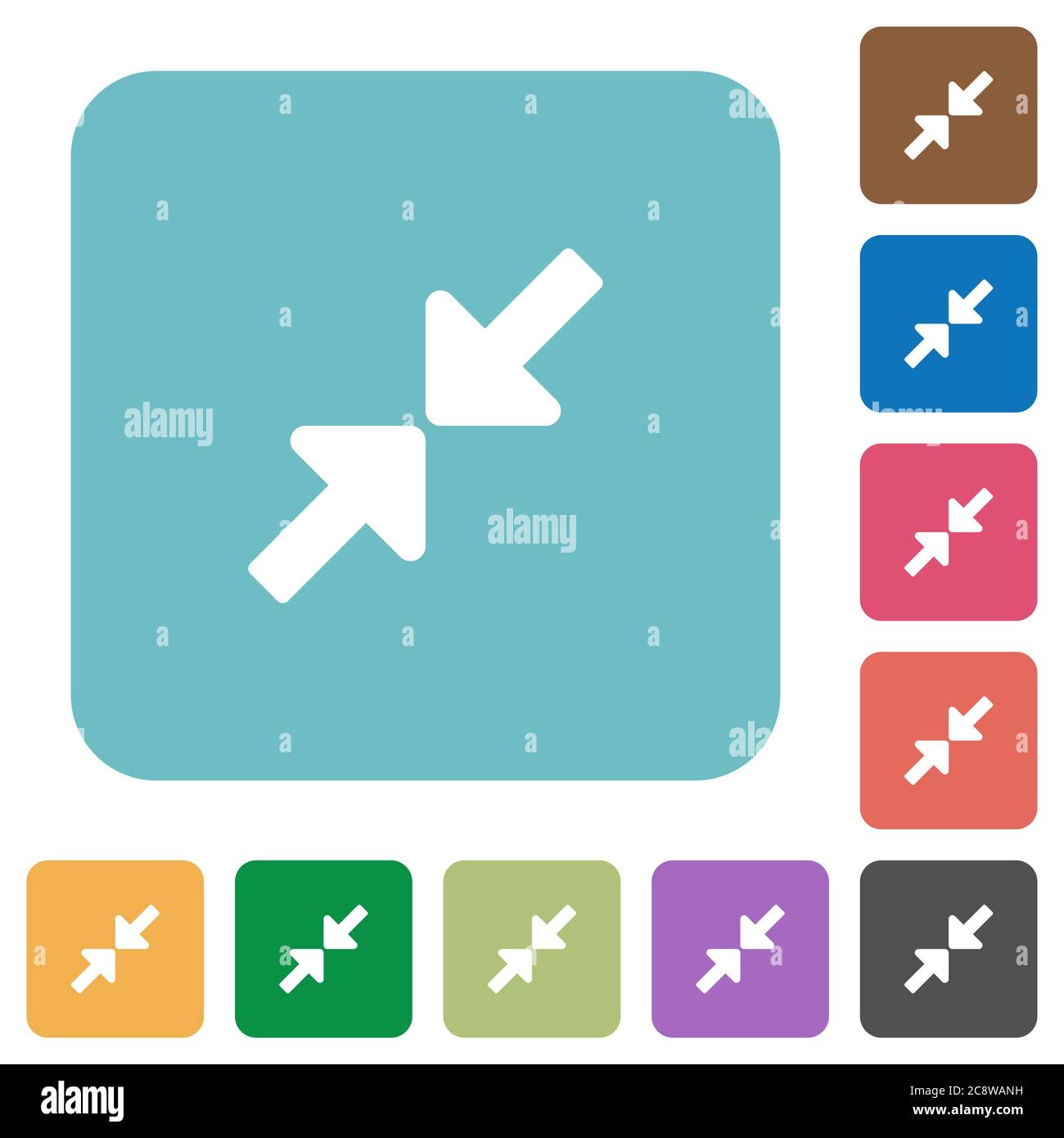 Flat resize small icons on rounded square color backgrounds Stock ...