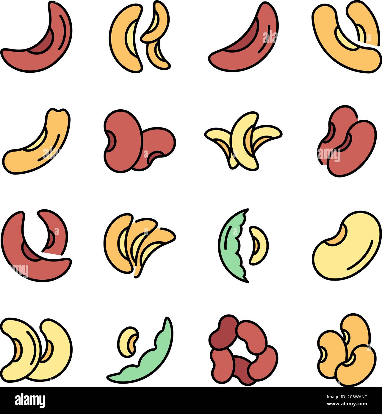 Kidney bean icons set vector flat Stock Vector Image & Art - Alamy