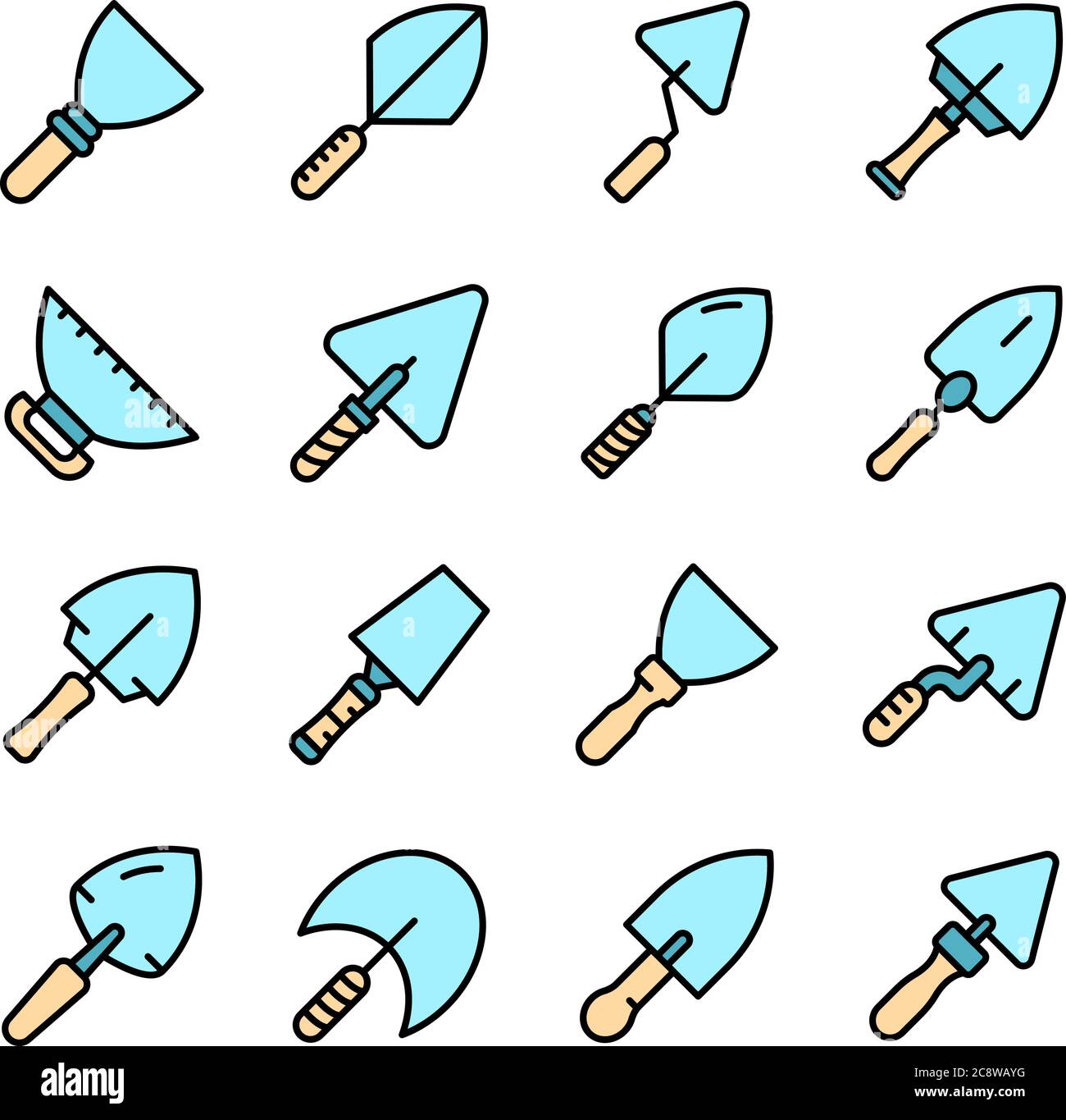 Trowel icons set vector flat Stock Vector Image & Art - Alamy