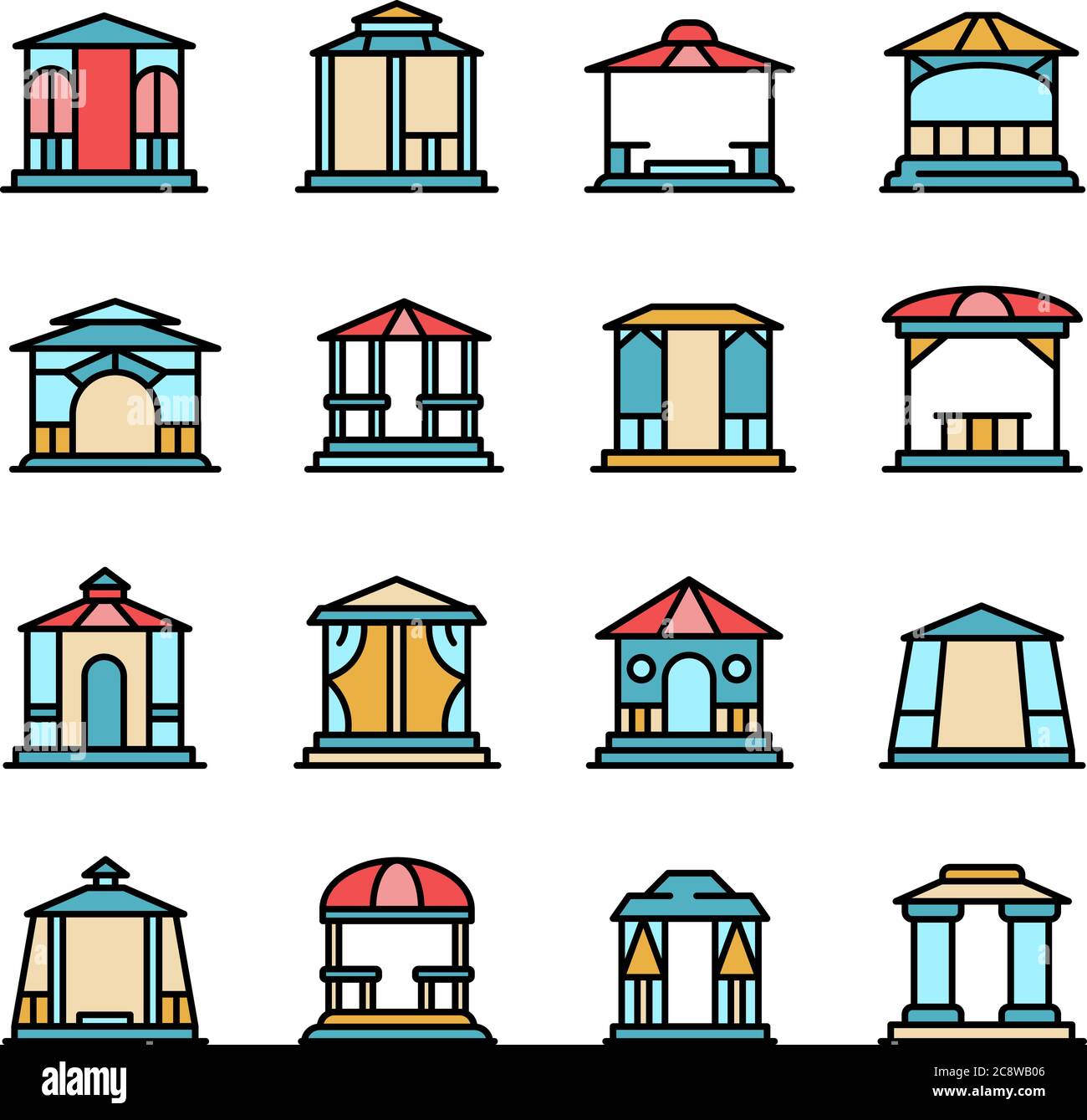 Gazebo icons set vector flat Stock Vector Image & Art - Alamy