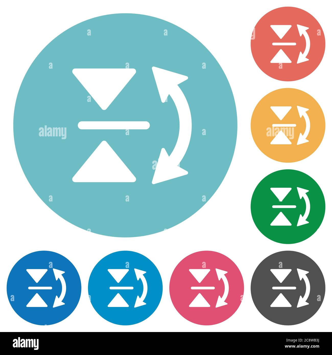 Flat vertical flip icon set on round color background Stock Vector ...
