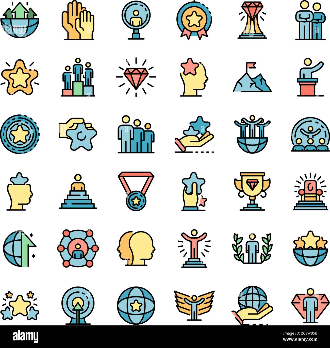 Excellence icons set vector flat Stock Vector Image & Art - Alamy