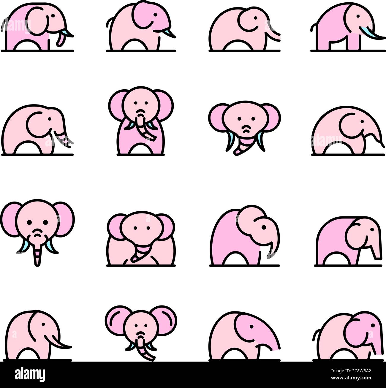 Elephant icons set vector flat Stock Vector Image & Art - Alamy