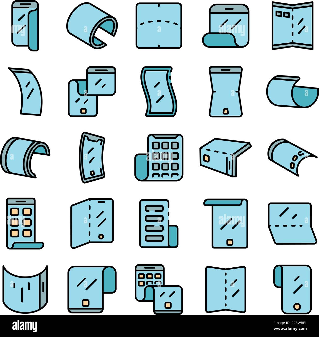 Flexible screen icons set vector flat Stock Vector Image & Art - Alamy