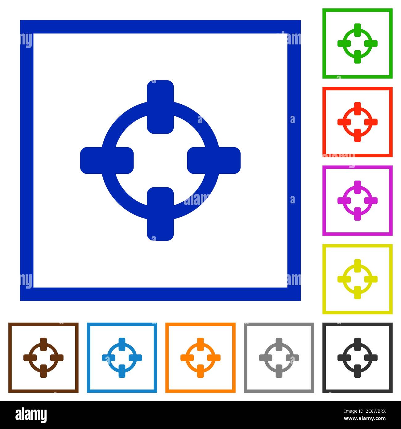 Set of color square framed target flat icons Stock Vector Image & Art ...
