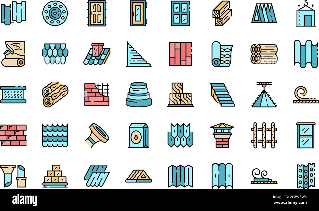 Construction materials icons set vector flat Stock Vector Image & Art ...