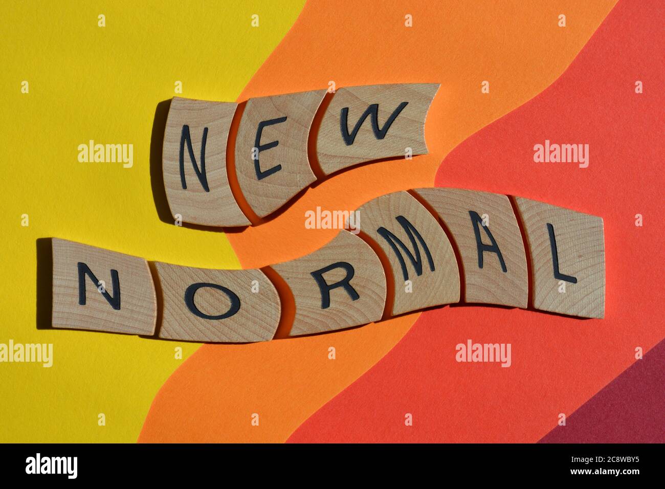 New Normal, words in wooden alphabet letters on colorful background ...