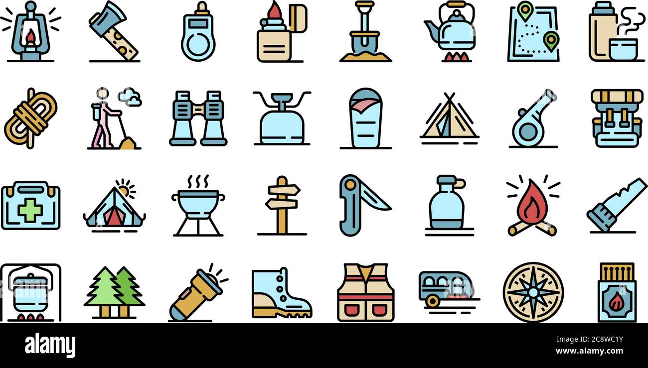 Survival icons set vector flat Stock Vector Image & Art - Alamy