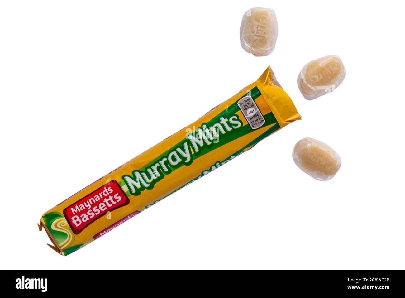 Packet of Maynards Bassetts Murray Mints opened with contents spilled ...