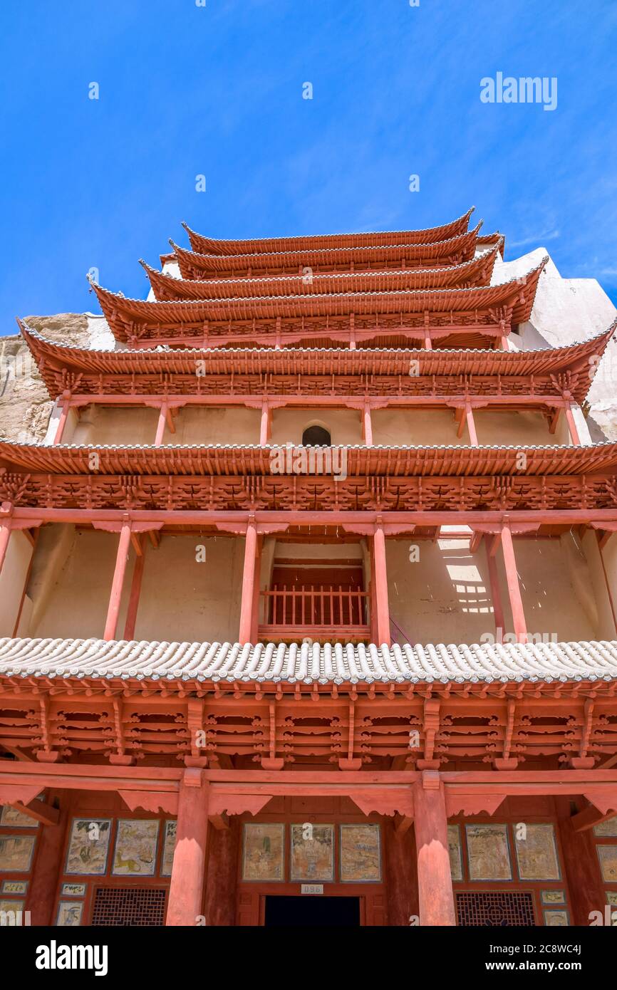Nine-storey Building of Mogao Grottoes UNESCO World Culture Heritage in ...