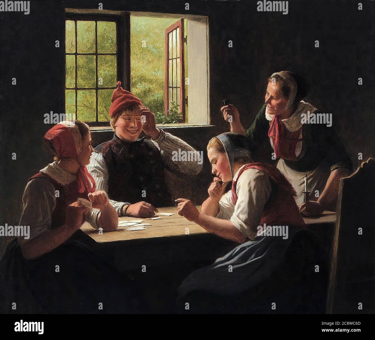 Exner Johan Julius - Playing 'black Man' - Danish School - 19th and ...