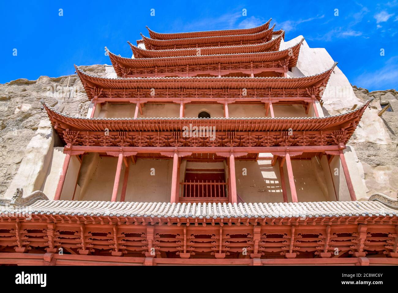 Nine-storey Building of Mogao Grottoes UNESCO World Culture Heritage in ...