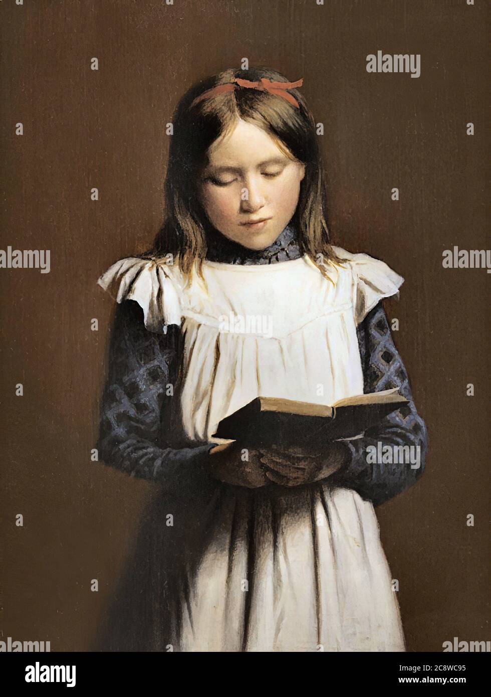 Exner Johan Julius - Portrait of the 13-Year-Old Gudrun Reading ...