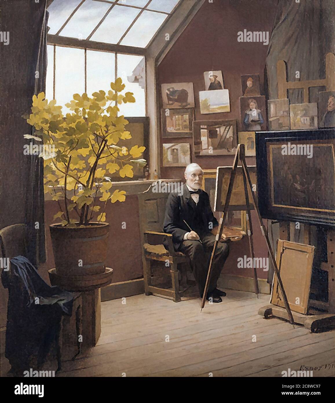 Exner Johan Julius - Self Portrait - Danish School - 19th and Early ...