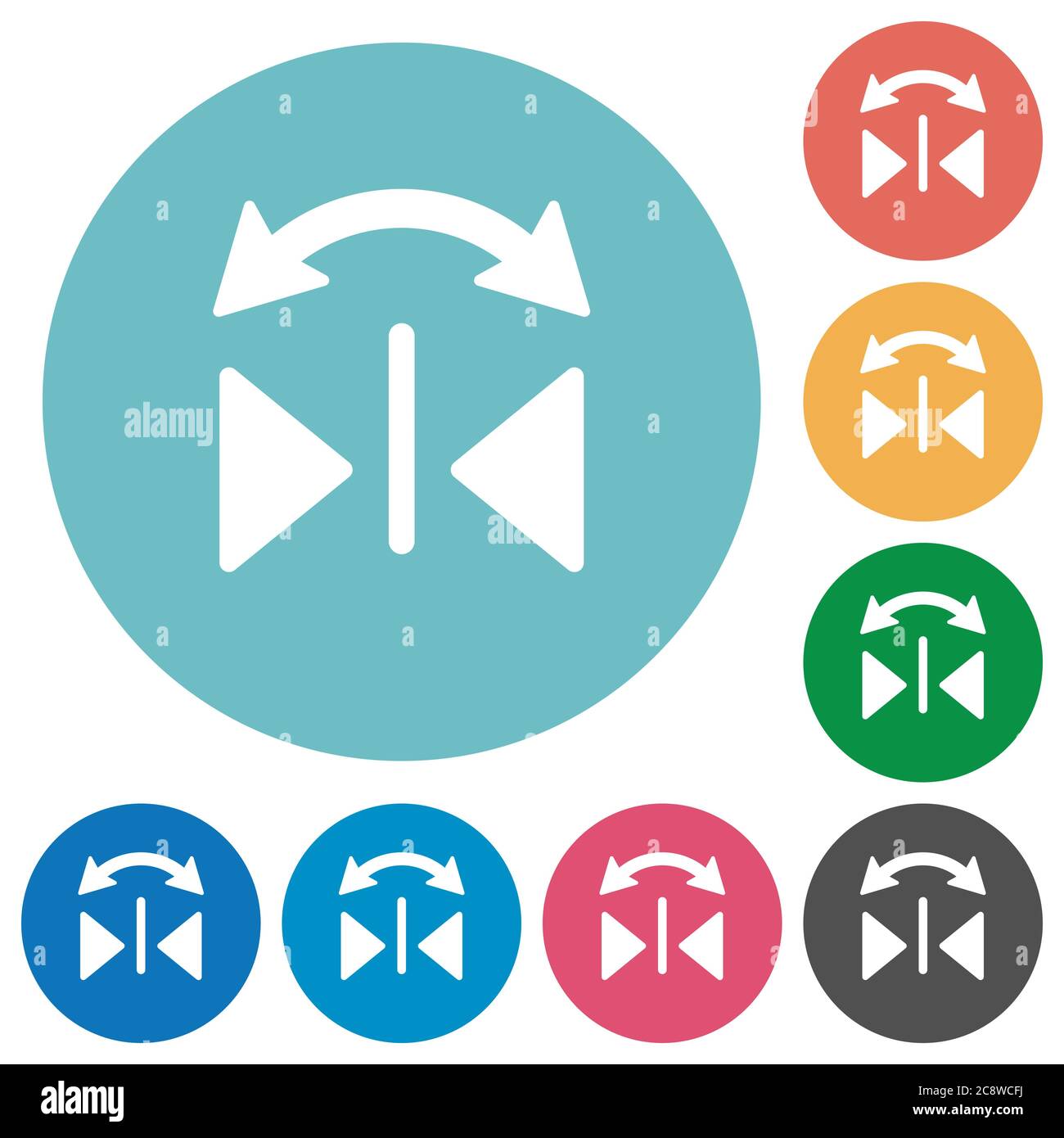 Flat horizontal flip icon set on round color background Stock Vector ...