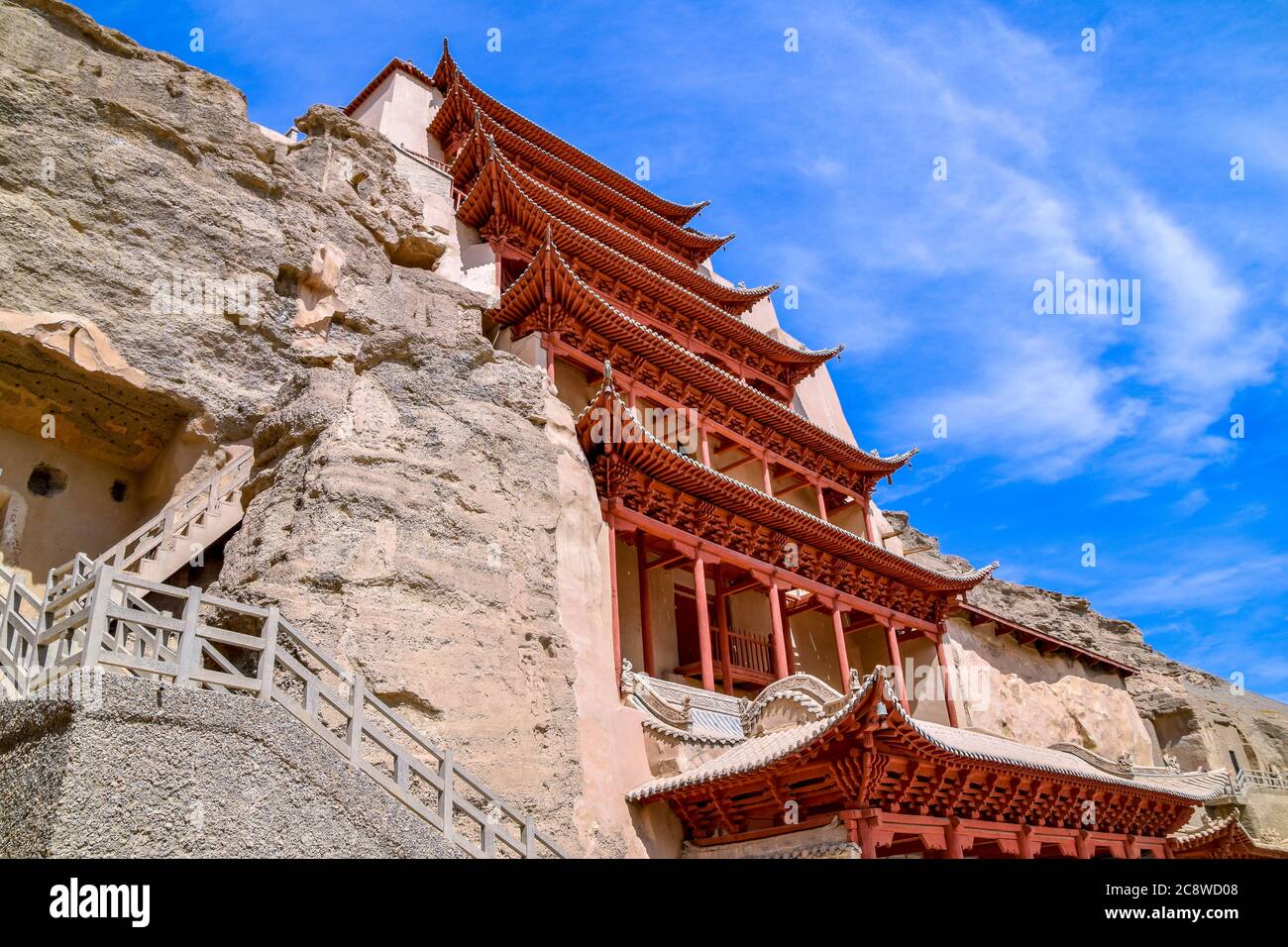 Nine-storey Building of Mogao Grottoes UNESCO World Culture Heritage in ...