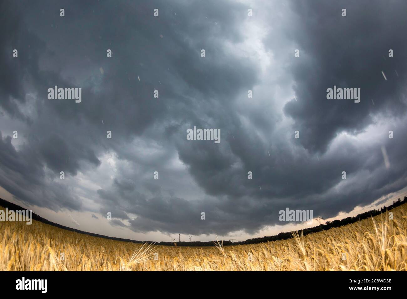 Thunderstorms above Brandenburg - dark thunderclouds seen above a ...