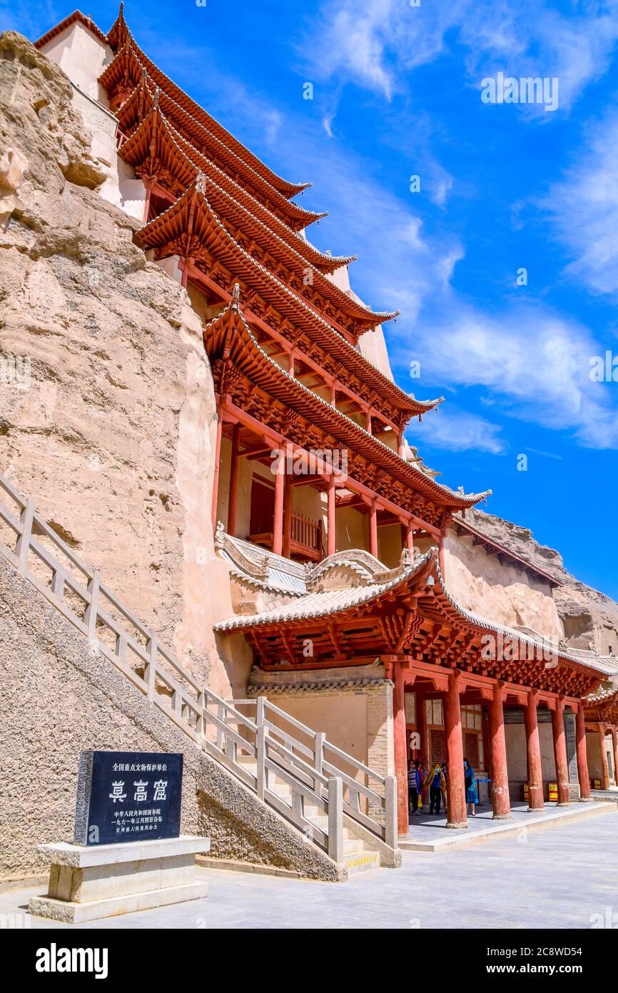 Nine-storey Building of Mogao Grottoes UNESCO World Culture Heritage in ...