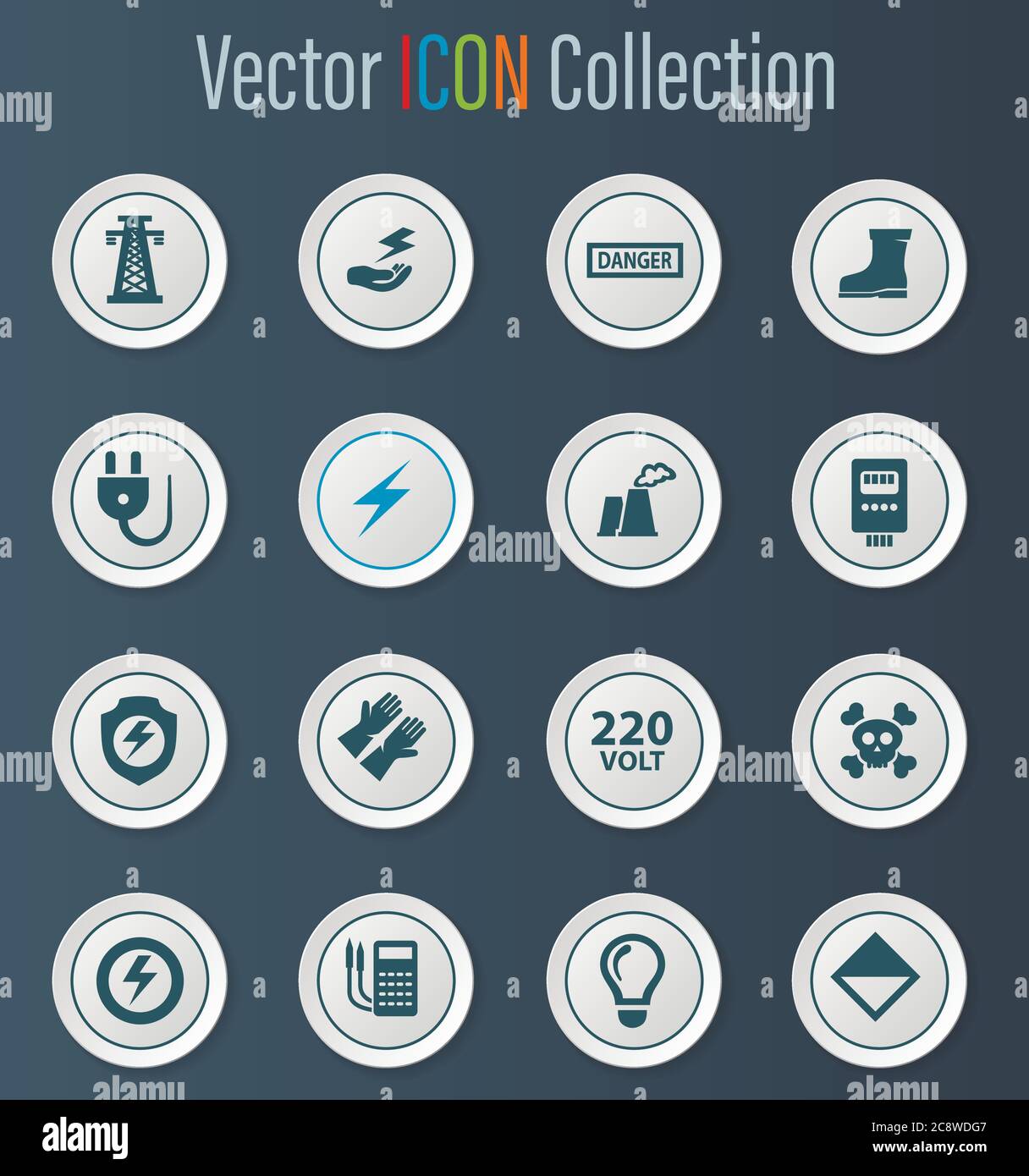 High voltage icons set Stock Vector Image & Art - Alamy