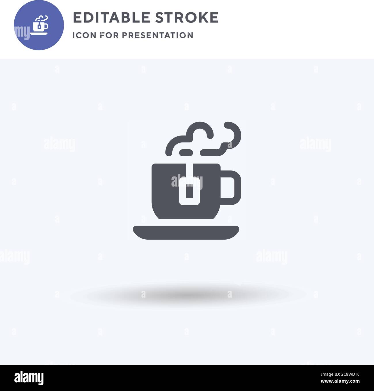 Tea Cup icon vector, filled flat sign, solid pictogram isolated on ...