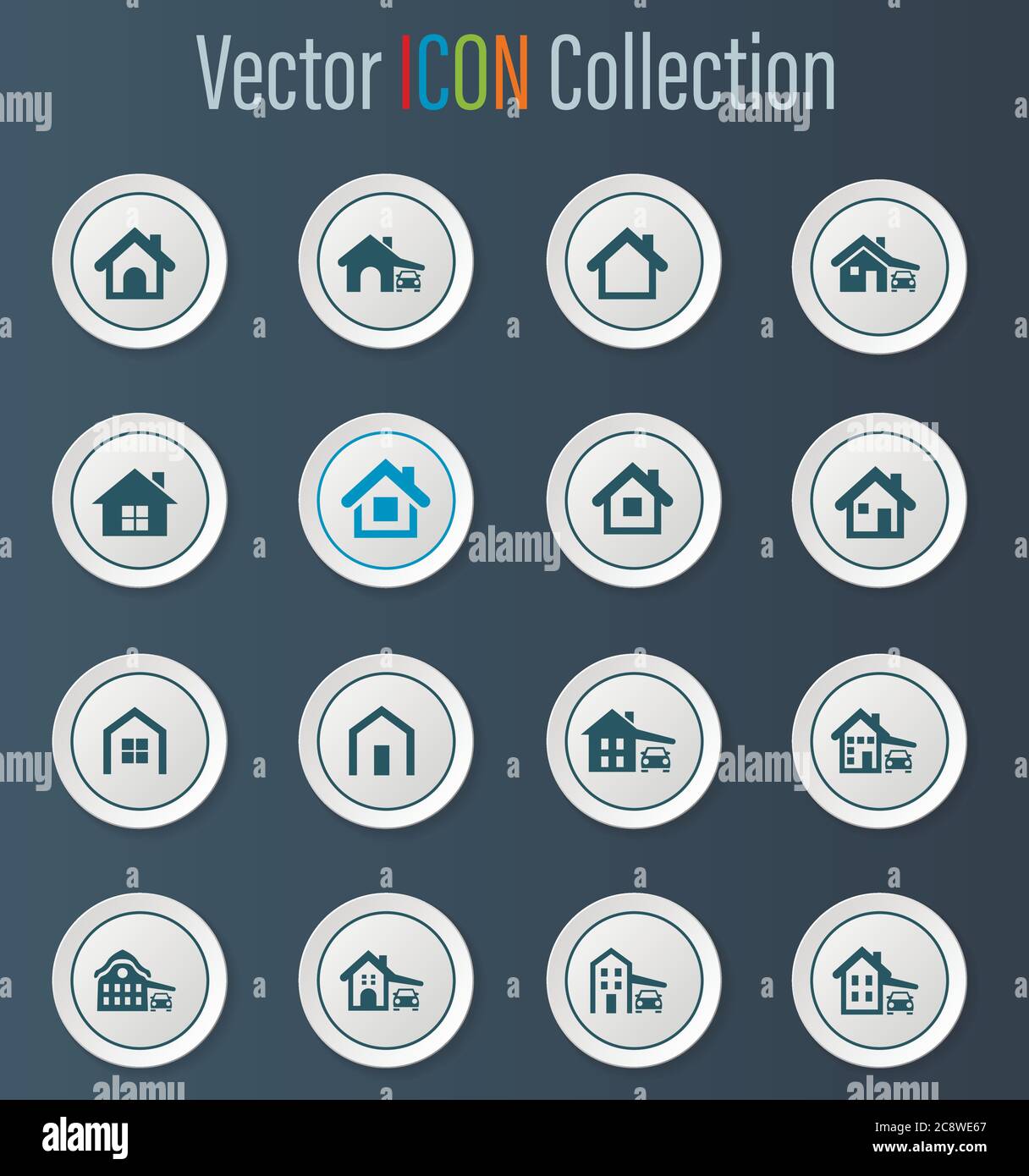 house type icons set Stock Vector Image & Art - Alamy